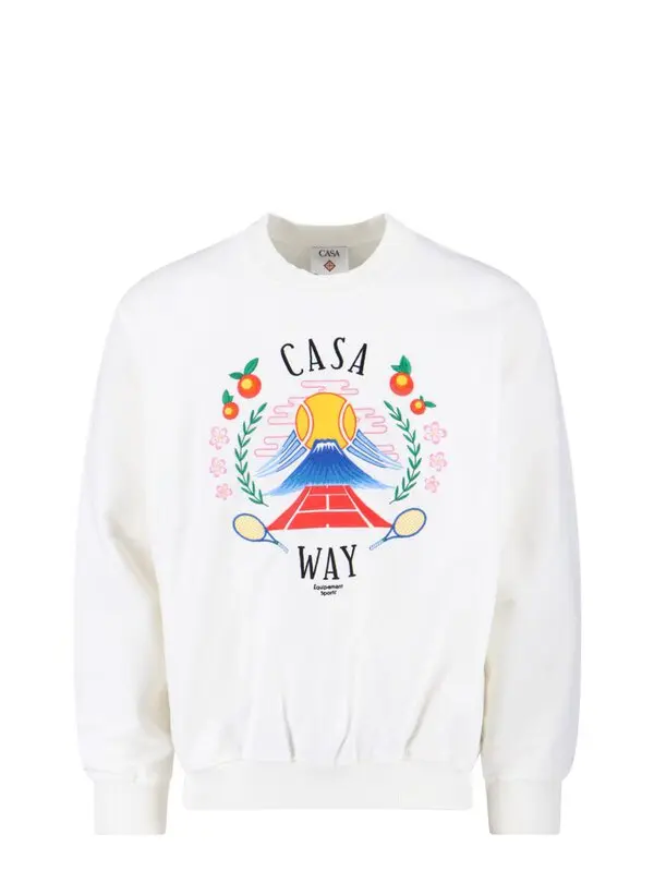 Casablanca Graphic Crewneck Sweatshirt - White