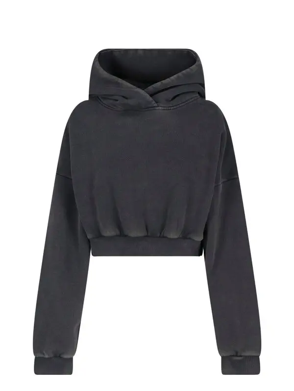 ENTIRE STUDIOS Organic Cotton Cropped Hoodie - Black