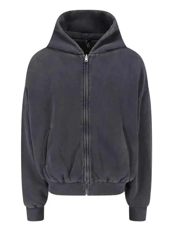 ENTIRE STUDIOS Washed Organic Cotton Zip-up Hoodie - Black