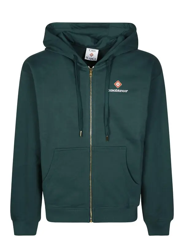 Casablanca Organic Cotton Zip-up Hoodie - Verde