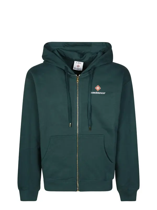 Casablanca Organic Cotton Zip-up Hoodie - Verde