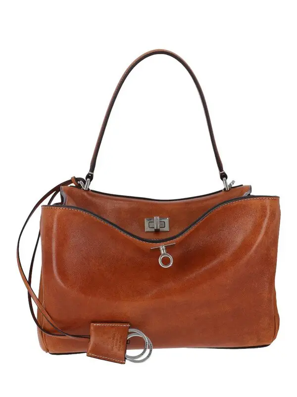 Balenciaga Lamb Leather Shoulder Bag - Brown