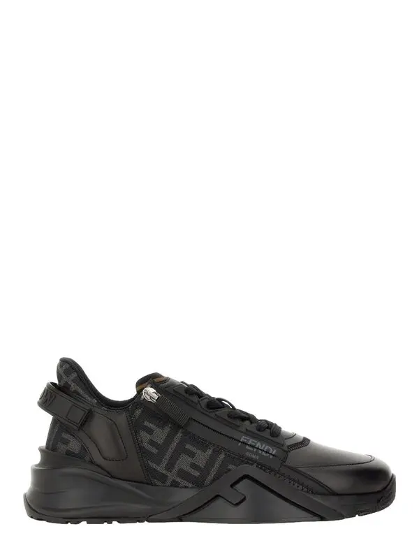 Fendi Logo Detail Low-top Sneakers - Black