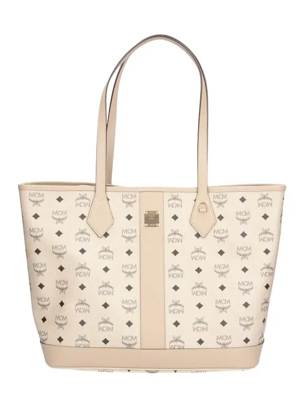 Mcm Logo Mini Shoulder Bag - Beige