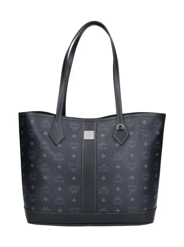 Mcm Signature Monogram Tote Bag - Black