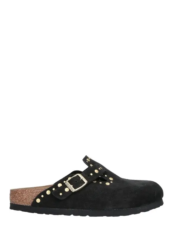 BIRKENSTOCK Boston Suede Studded Slip-on Clogs - Black