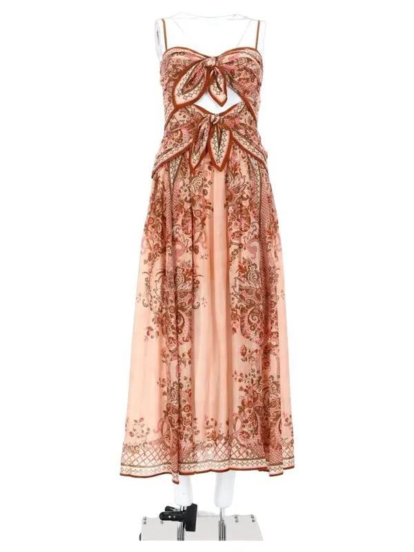 Zimmermann Midi Aster Silk Gown - Pink