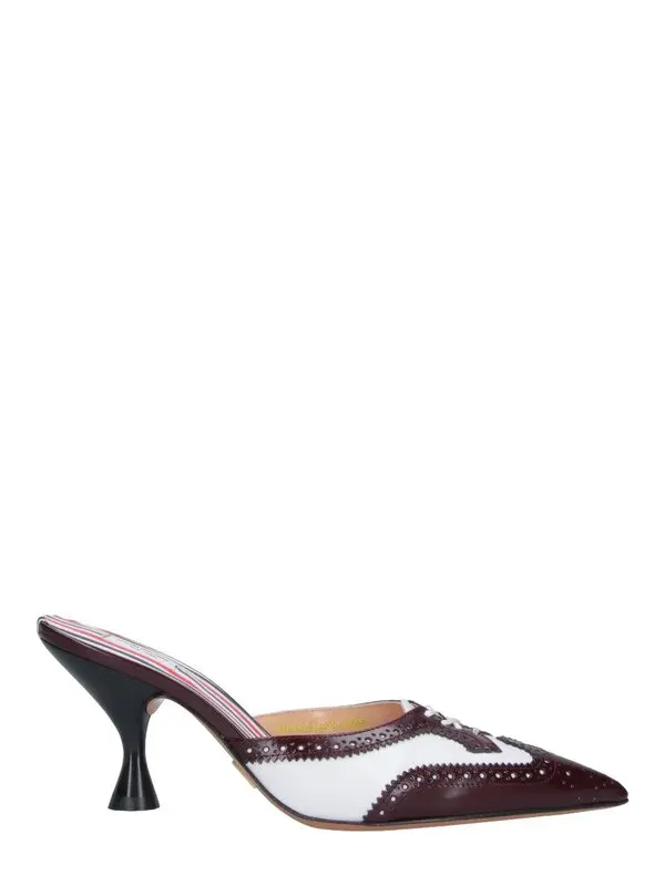 Thom Browne Pointed-toe Brogue Mule Pumps - Brown