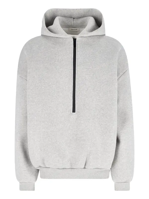 Fear Of God Relaxed Cotton-blend Quarter-zip Sweater - Grey