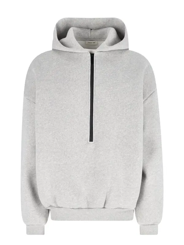 Fear Of God Relaxed Cotton-blend Quarter-zip Sweater - Grey