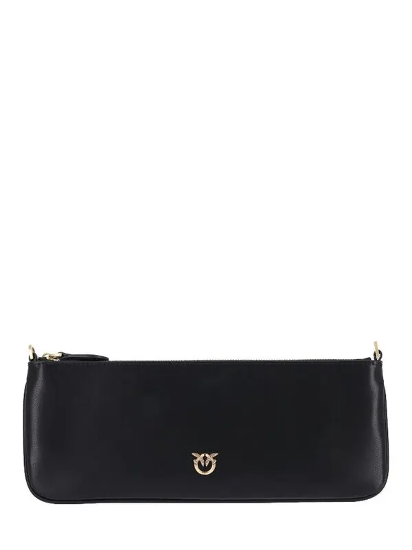 Pinko Quilted Leather Shoulder Bag With Gold Tone Hardware - Black