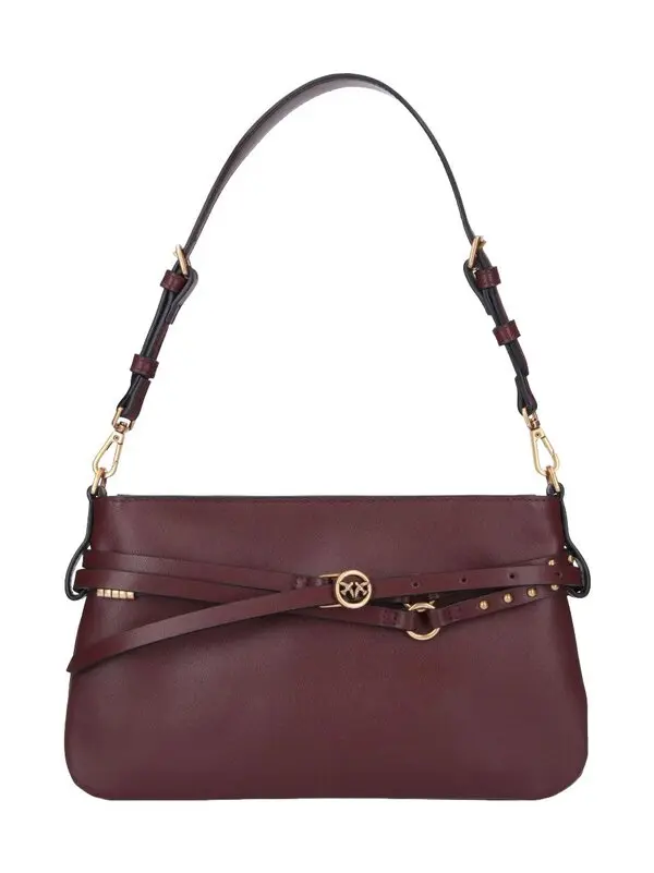 Pinko Leather Shoulder Bag - Red