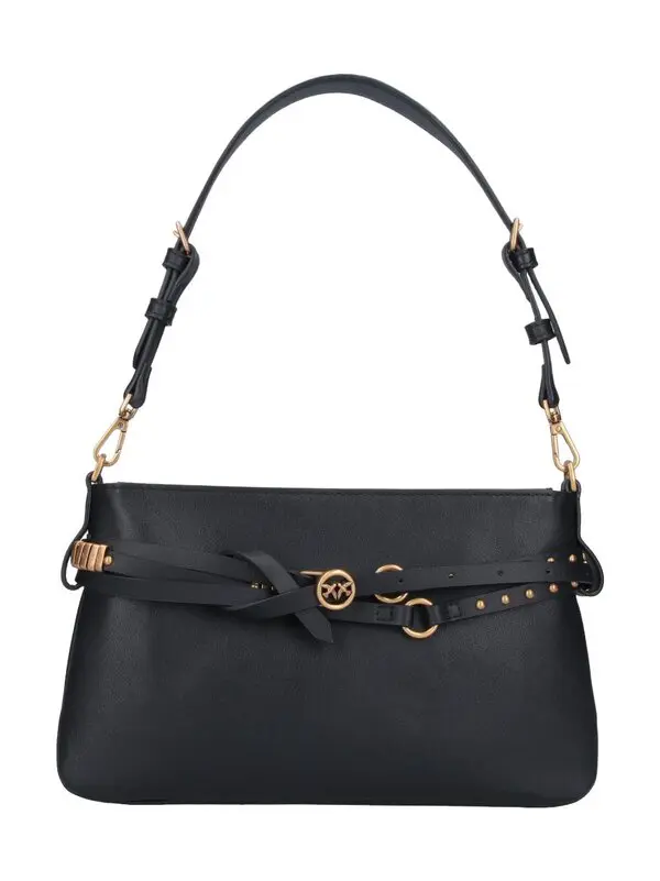 Pinko Leather Crossbody Bag - Black