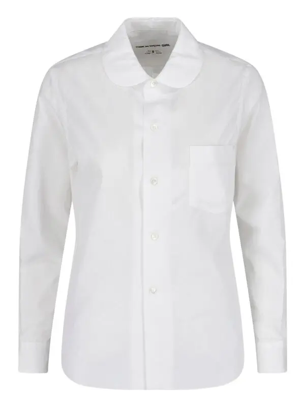 Comme Des Garçons Rounded Collar Button-up Shirt - White