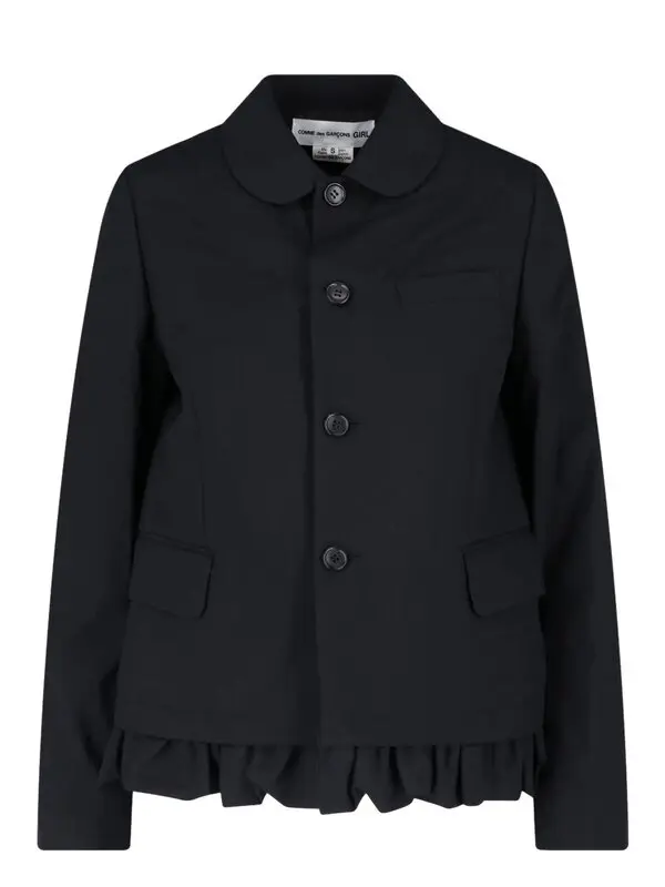 Comme Des Garçons Ruffled Hem Jacket - Black