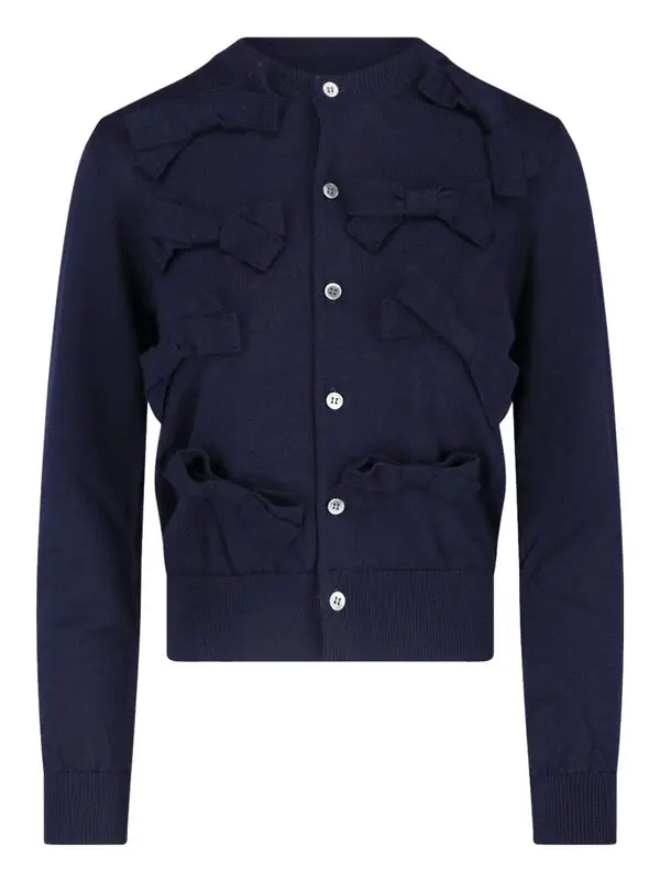 Comme Des Garçons Polka Dot Wool Cardigan - Blue