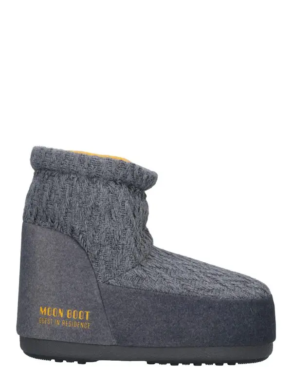 Moon Boot Knit Platform Boots - Grey
