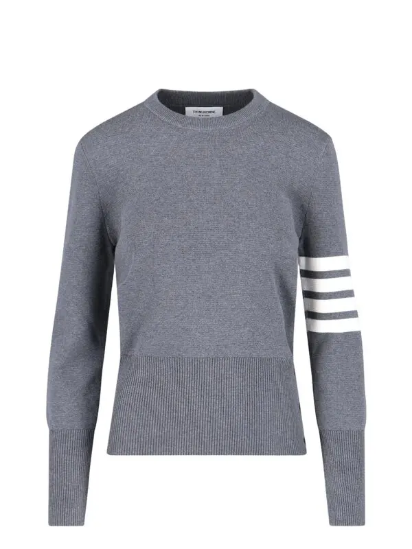 Thom Browne 4-bar" Crewneck Sweater - Grey