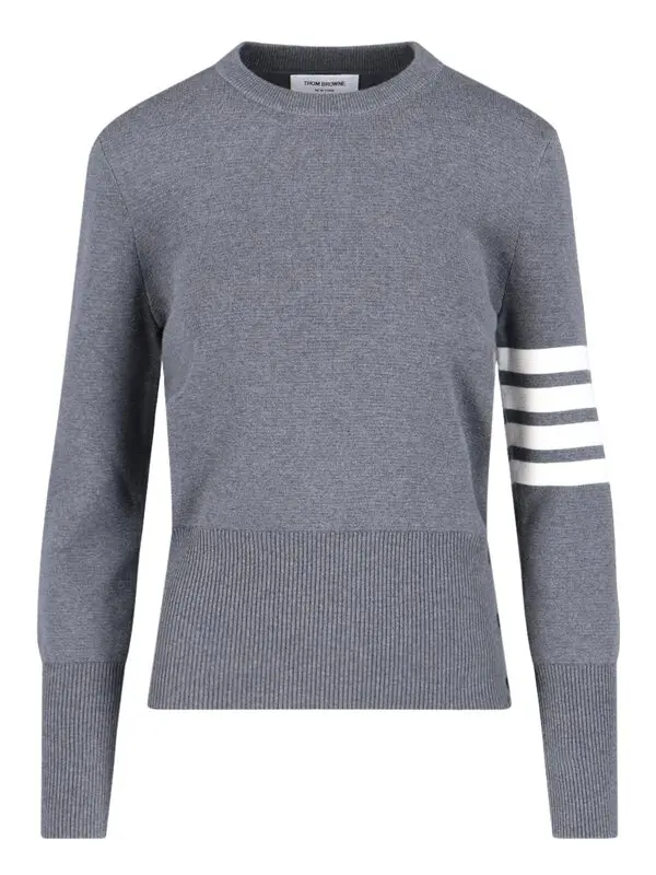 Thom Browne 4-bar" Crewneck Sweater - Grey