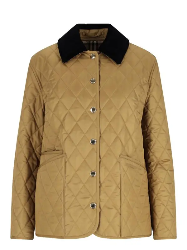 Burberry Quilted Jacket With Classic Collar - Brown