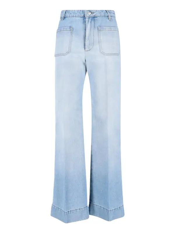 Victoria Beckham Heritage Cotton Jeans - Light Blue