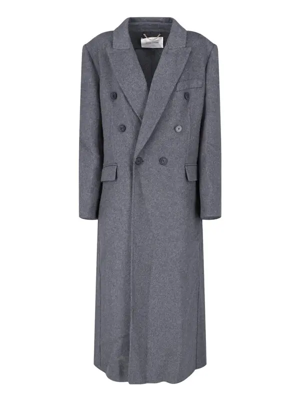 Victoria Beckham Double Breasted Wool-cashmere Tailored Jacket - Grey