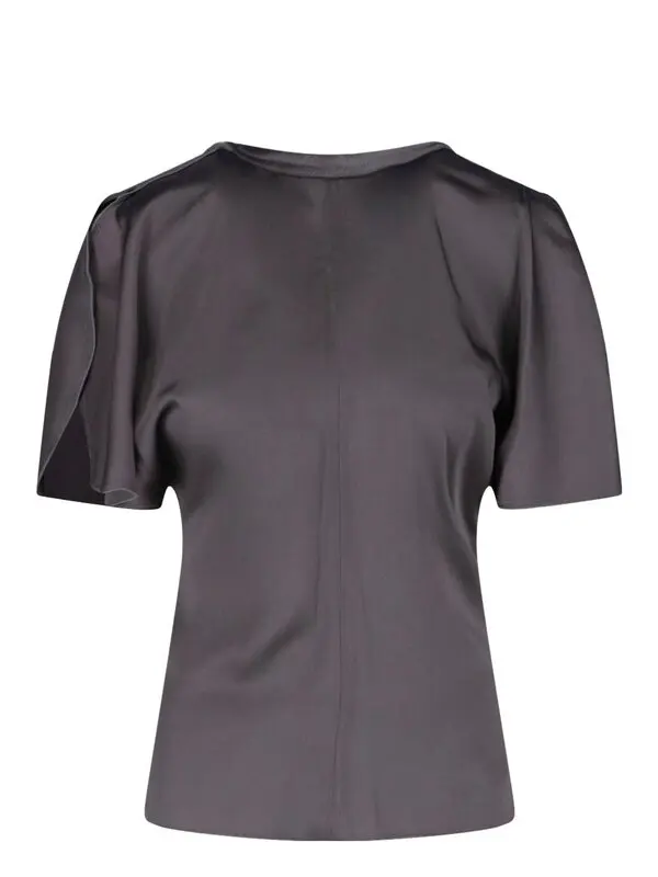 Victoria Beckham Tailored T-shirt In Acetate-viscose Blend - Grey