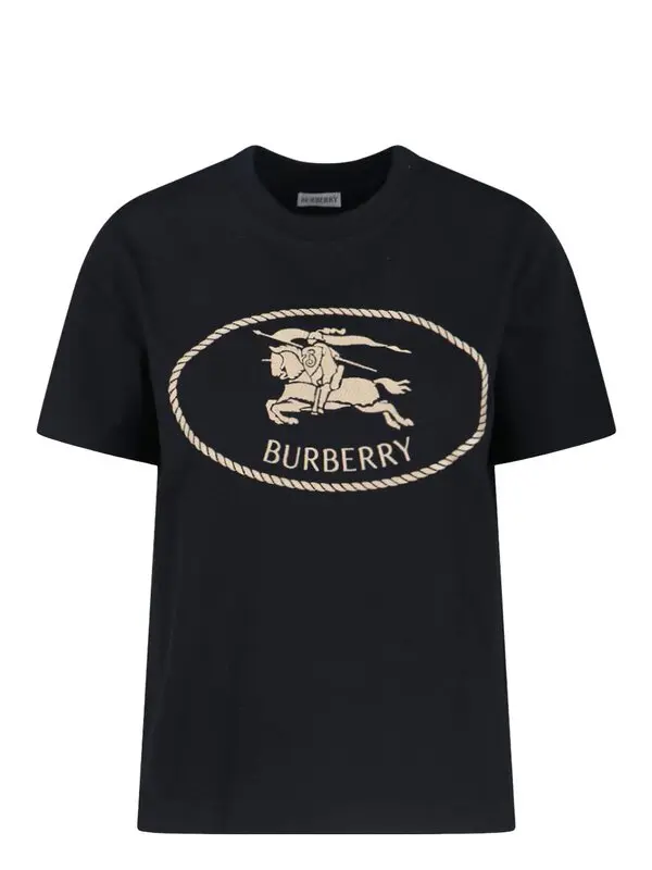 Burberry 100% Cotton Logo T-shirt - Black