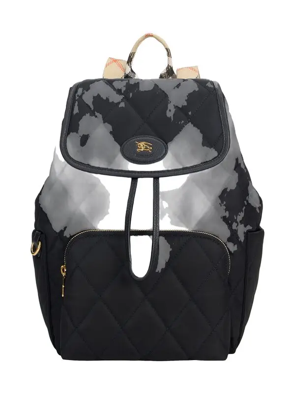 Burberry Quilted Fabric Backpack - Black