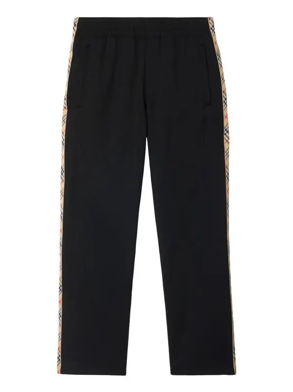 Burberry Tapered Track Pants With Contrast Trim - Black