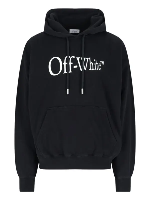 Off-White Cotton Rib-knit Hoodie - Black