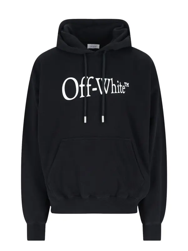 Off-White Cotton Rib-knit Hoodie - Black
