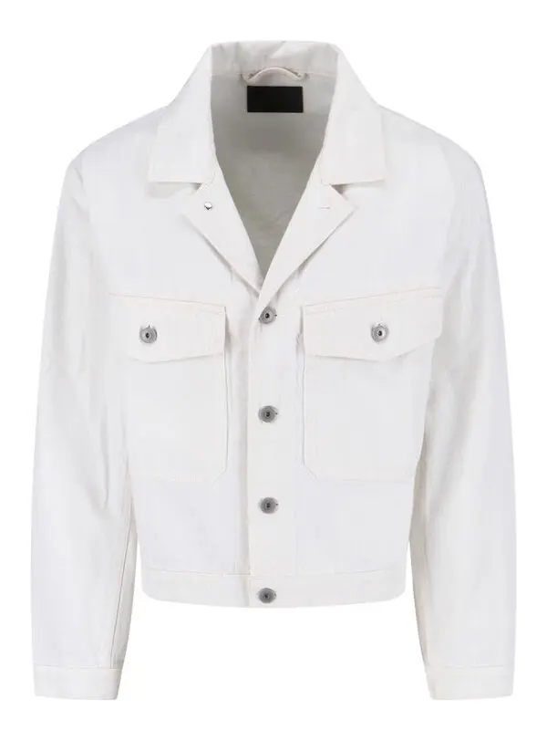 LEMAIRE Lemnaire Cropped Utility Jacket With Pointed Collar - White