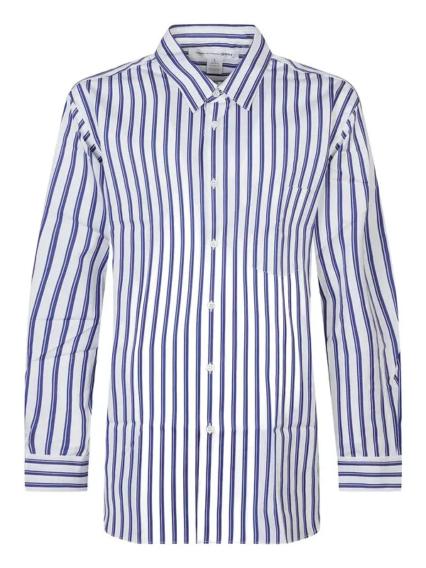Comme Des Garçons Striped Button-up Shirt - Navy Stripe
