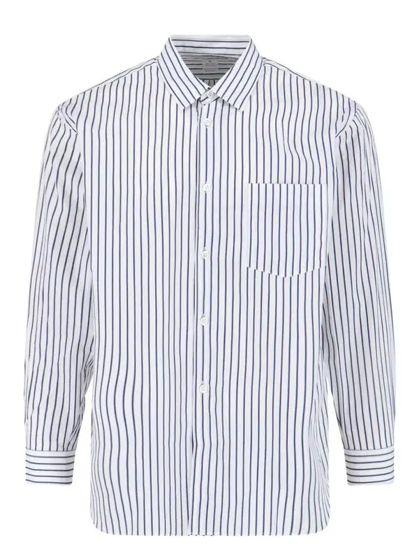 Comme Des Garçons Striped Button-up Shirt - White