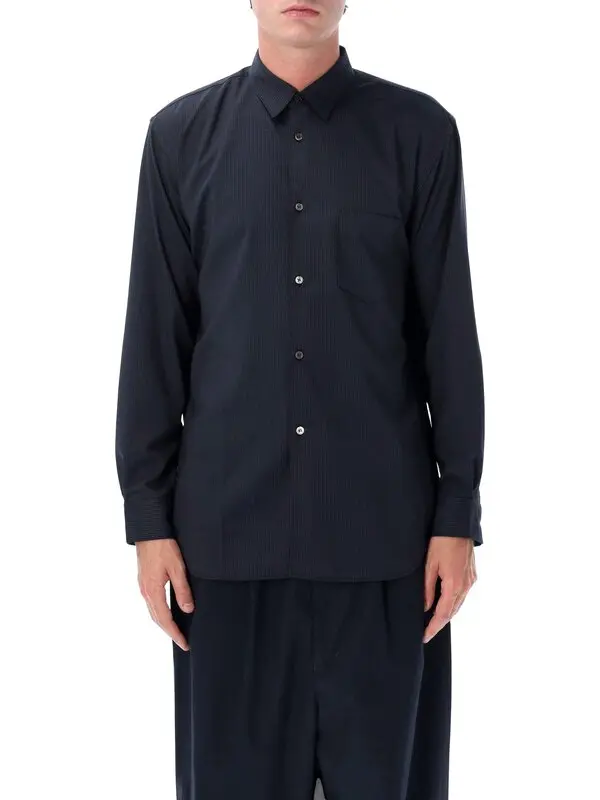 Comme Des Garçons Long Sleeve Button-up Shirt - Blu