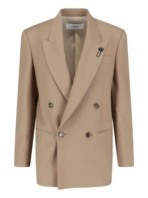 LARDINI Wool-blend Stretch Jacket - Brown