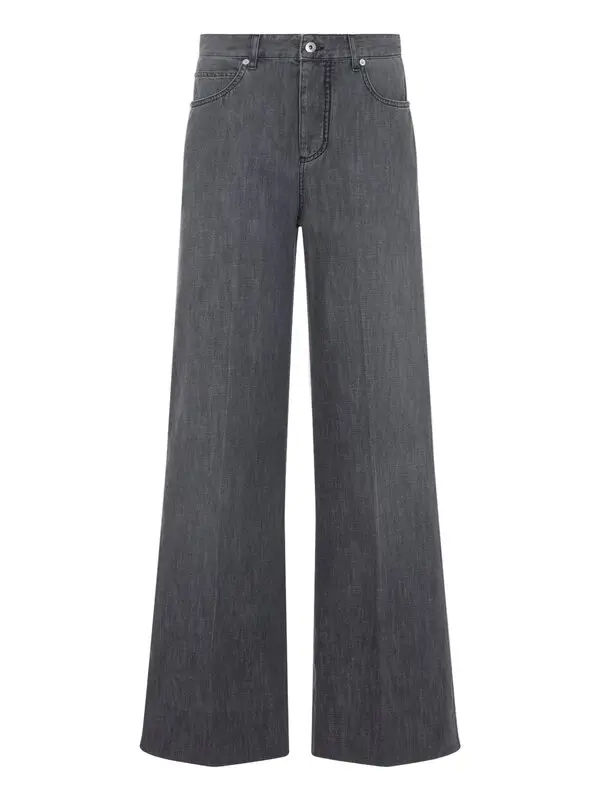 Bottega Veneta Wide Leg Cotton Jeans - Black