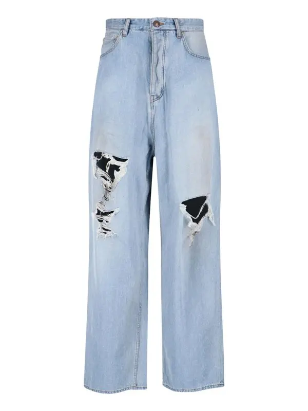 Balenciaga 100% Cotton Denim Jeans - Blue