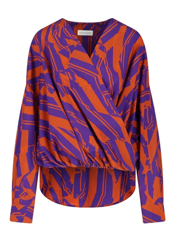 Dries Van Noten Printed Cotton Shirt - Orange