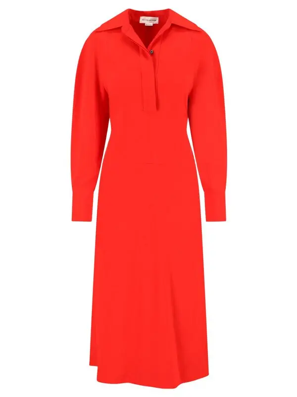 Victoria Beckham Sculpted Satin-blend Midi Dress - Red