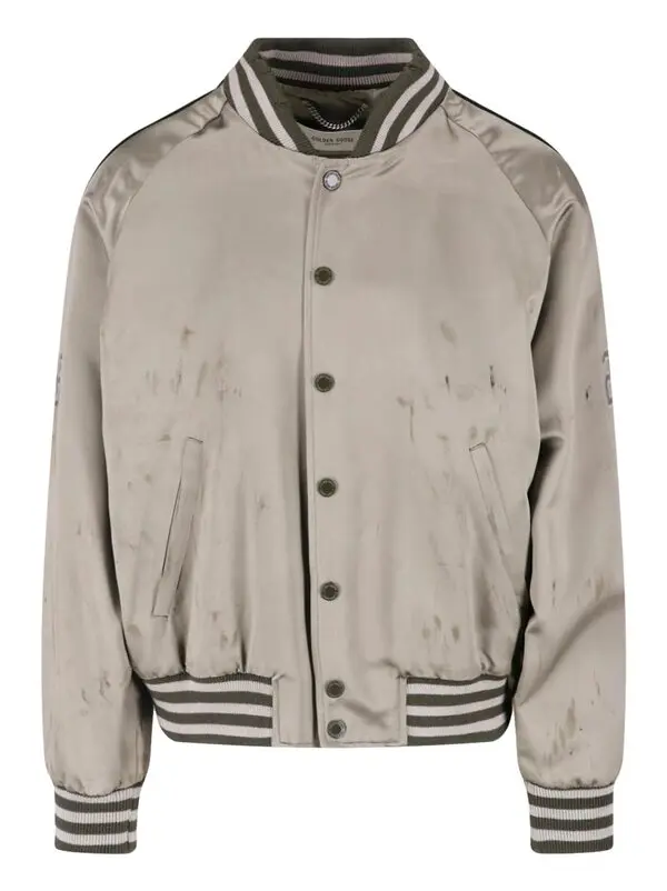 GOLDEN GOOSE Acetate And Wool Knit Bomber Jacket - Green