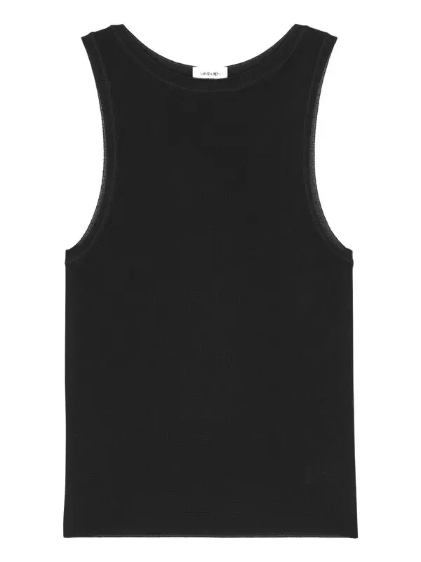 Saint Laurent Ribbed Crewneck Sweater In Viscose - Nero