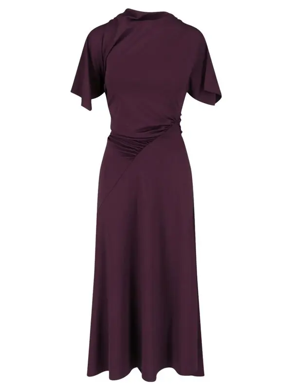 Victoria Beckham Sculpted Stretch Knit Midi Dress - Violet