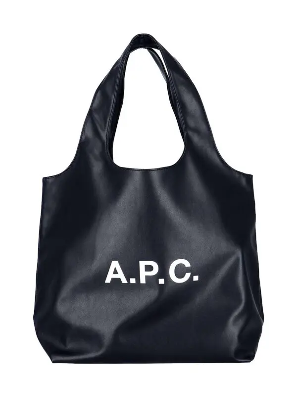A.p.c. Structured Polyurethane Shoulder Bag - Black