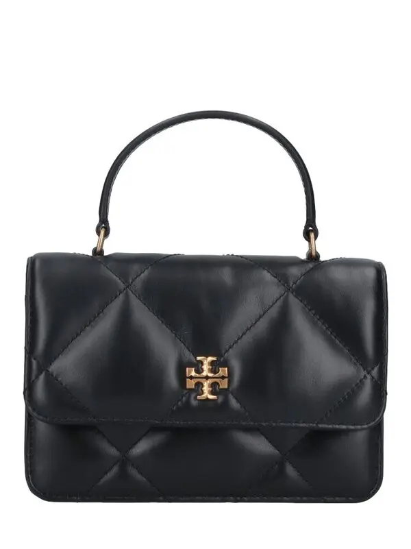 Tory Burch Quilted Leather Mini Handbag - Black