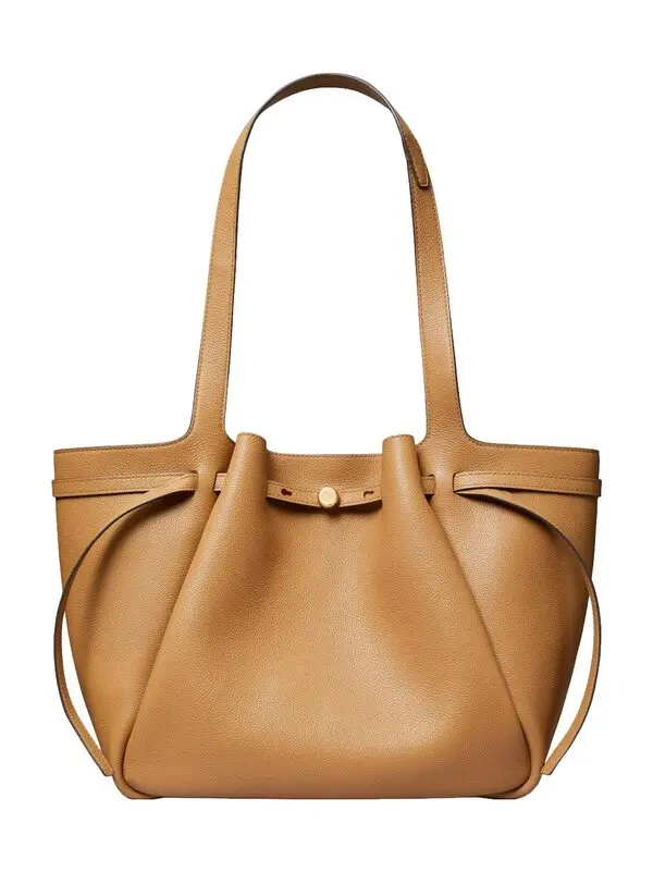 Tory Burch Pebbled Leather Tote Bag - Beige