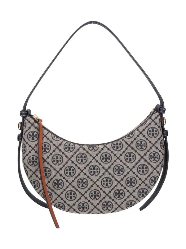 Tory Burch Cotton-poly Canvas Crossbody Bag With Leather Trim - Blue