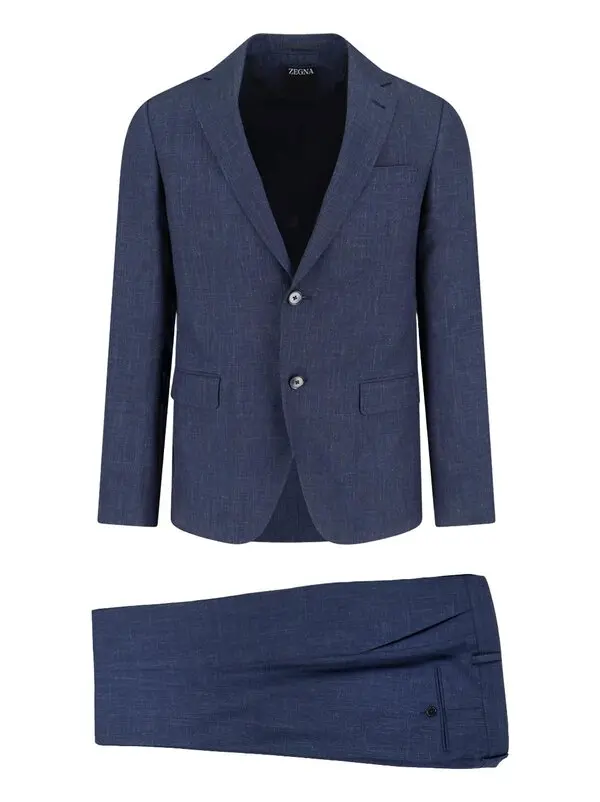 Zegna Wool-linen Dress - Blue