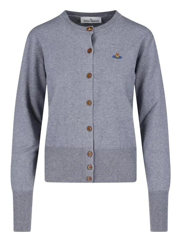 VIVIENNE WESTWOOD Soft Cotton-cashmere Crewneck Cardigan - Grey